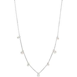 Leaf Damen Kette, 925er Silber mit Perlen, silber, 45