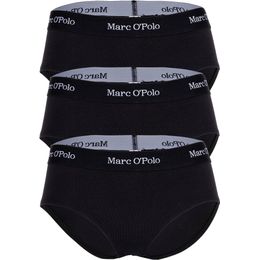 Marc O'Polo Marc O'Polo Essentials Slip, 3er-Pack, Logo-Bund, für Damen, schwarz, S