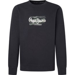 Pepe Jeans Sweatshirt "Robinson", Marken-Frontprint, Baumwolle, für Herren, schwarz, S