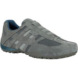 Geox Uomo Snake Sneaker, Leder, atmungsaktiv, für Herren, grau, 45