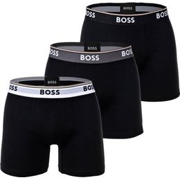 BOSS Boxershorts, 3er-Pack, Logo-Bund, für Herren, schwarz, M