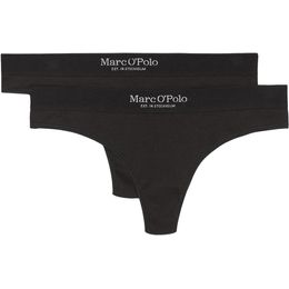 Marc O'Polo Marc O'Polo Iconic Rib String, 2er-Pack, für Damen, schwarz, XL