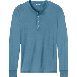 Schiesser Revival Karl-Heinz Langarmshirt, Henley-Ausschnitt, für Herren, blau, 5