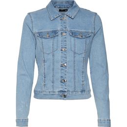 Véro Moda VERO MODA® Jeansjacke, Fly-Away Kragen, Knopfleiste, für Damen, blau, XL