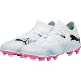 Puma® Fußballschuhe "Future 7 Match FG/AG Jr", leicht, robust, für Kinder, weiß, 37.5