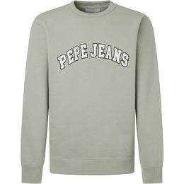 Pepe Jeans Sweatshirt "Raven", Logo-Frontprint, Baumwolle, für Herren, grün, L