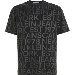 Calvin Klein Jeans T-Shirt, Baumwolle, Logo-Print, für Herren, schwarz, XL