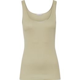 Hanro Cotton Seamless Unterhemd, Baumwolle, nahtlos, für Damen, grün, L