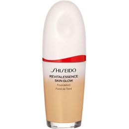 Shiseido Revitalessence Skin Glow Foundation, Gesichts Make-up, foundation, Creme, beige (PINE), strahlend, Deckkraft: Mittel, dermatologisch getestet,