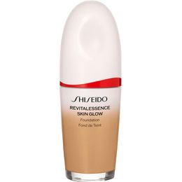 Shiseido Revitalessence Skin Glow Foundation, Gesichts Make-up, foundation, Creme, beige (MAPLE), strahlend, Deckkraft: Mittel, dermatologisch getestet,