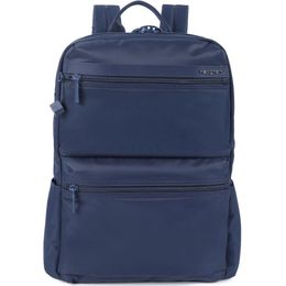 Hedgren Rucksack, gepolstertes Laptopfach, Zweiwegereißverschluss, RFID-Schutz, blau