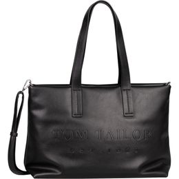 Tom Tailor Shopper, Reißverschluss, Logo-Prägung, für Damen, schwarz