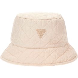 Guess Bucket Hat, Logo-Patch, gesteppt, für Damen, beige, L