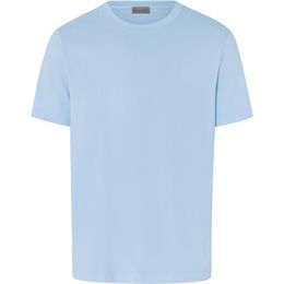Hanro Living Shirts T-Shirt, Baumwolle, Rundhals-Ausschnitt, für Herren, blau, M