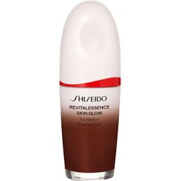 Shiseido Revitalessence Skin Glow Foundation, Gesichts Make-up, foundation, braun (MAHOGANY), strahlend, Deckkraft: Mittel, dermatologisch getestet,