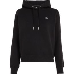 Calvin Klein Jeans Hoodie, Kapuze, Logo-Stickerei, für Damen, schwarz, S