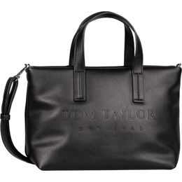 Tom Tailor Shopper, Reißverschluss, Logo-Prägung, für Damen, schwarz