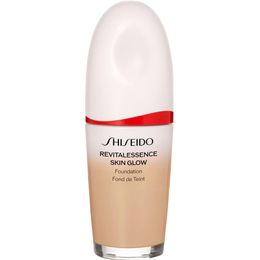 Shiseido Revitalessence Skin Glow Foundation, Gesichts Make-up, foundation, Creme, beige (CASHMERE), strahlend, Deckkraft: Mittel, dermatologisch getestet,