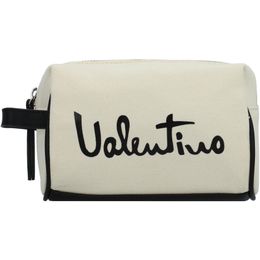 Valentino Kulturtasche, Leder, Logoprint, schwarz