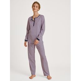 Calida Sweet Dreams Schlafanzug, Baumwolle, Modern Fit, für Damen, blau, S