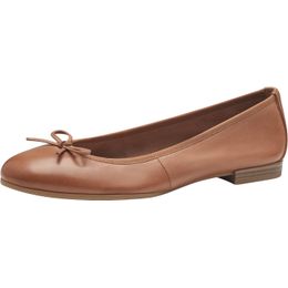 Tamaris Ballerinas, Blockabsatz, Leder, für Damen, braun, 39