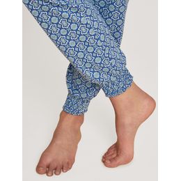 Calida Favourites Energy Schlafanzughose, Minimal-Print, Gummibund, für Damen, blau, S