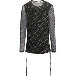 Levi's Levi's® Langarmshirt, semi-transparent, floral, für Damen, schwarz, XS