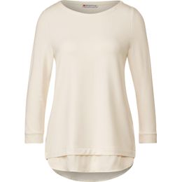 Street One Shirt, U-Boot-Ausschnitt, 3/4 Arm, für Damen, beige, 38