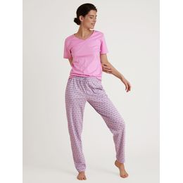 Calida Favourites Space Schlafanzug-Oberteil, Baumwolle, für Damen, pink, S