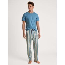 Calida Remix Sleep Schlafanzug-Hose, Baumwolle, Seitentaschen, für Herren, blau, XL