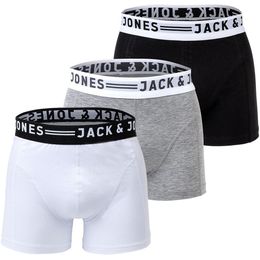 Jack & Jones JACK & JONES Pants kurz "Sense Trunks", 3er-Pack, Logo-Bund, für Herren, grau, S