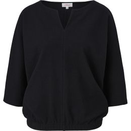 s.Oliver Shirt, 3/4-Arm, Split-Neck, für Damen, schwarz, 44