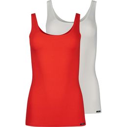 Skiny® Every Day In Cotton Tank-Top, 2er-Pack, für Damen, rot, 44