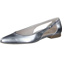 Paul Green Ballerinas, Leder, Metallic-Optik, für Damen, silber, 39