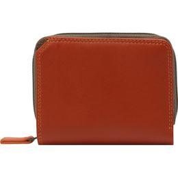 mywalit Brieftasche, Querformat, Leder, Reißverschluss, für Damen, orange