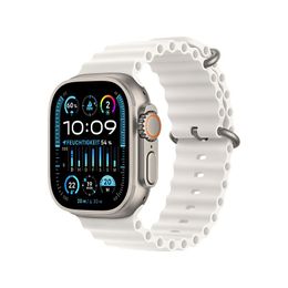 Apple Watch Ultra 2 GPS + Cellular 49 mm Ocean Armband Weiß Smartwatch Titangehäuse, 145 - 190 mm, Titan / Weiss