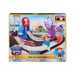 Spin Master Paw Patrol, True Metal Total City Rescue Movie Rennstrecken-Set, Rennbahn mit exklusivem Marshall-Fahrzeug
