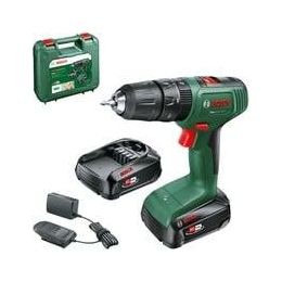 Bosch Akku-Schlagbohrschrauber EasyImpact 18V-40 grün/schwarz, 2x Li-Ionen Akku 1,5Ah, Koffer, POWER FOR ALL ALLIANCE Leistung/Spannung: Akku-Betrieb, 18Volt Drehzahl max.: 1.630 U/min Schlagzahl: 24.450 /min Werkzeug-Aufnahme: Schnellspann-Bohrfutter