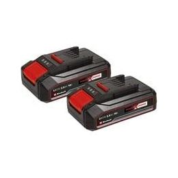 Einhell Akku Power-X-Change Twinpack 18V 2,5Ah CB rot/schwarz, 2 Stück Technologie: Lithium-Ionen-Akku Kapazität: 2,5 Ah Spannung: 18 Volt Anzahl: 2 Stück