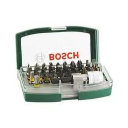 Bosch Bit-Set, 32-teilig, Bit-Satz grün, mit Farbcodierung Anzahl Teile: 32 -teilig Profile: Innen-Sechskant, Innen-TORX T, Kreuzschlitz (PH), Kreuzschlitz Pozidriv (PZ), Schlitz, Tamper Resistant TORX (T H) Behälter: Kunststoff-Klappbox