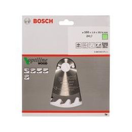 Bosch Kreissägeblatt Optiline Wood, Ø 160mm, 24Z Bohrung 20mm, für Handkreissägen Materialeignung: Holz Maße: Ø 160 mm Bohrung: 20 mm