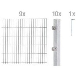 GAH Alberts Alberts Doppelstabmatten-Grundset 18 m 200 x 140 cm 6/5/6 feuerverzinkt