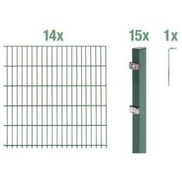 GAH Alberts Alberts Doppelstabmatten-Grundset 28 m 200 x 160 cm 6/5/6 grün