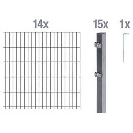 GAH Alberts Alberts Doppelstabmatten-Grundset 28 m 200 x 160 cm 6/5/6 anthrazit