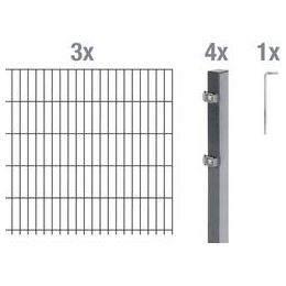 GAH Alberts Alberts Doppelstabmatten-Grundset 6 m 200 x 140 cm 6/5/6 anthrazit