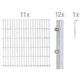 GAH Alberts Alberts Doppelstabmatten-Grundset 22 m 200 x 140 cm 6/5/6 feuerverzinkt