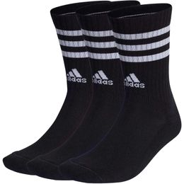 Adidas Sportsocken, 3er-Pack, gepolstert, für Damen, schwarz, XL
