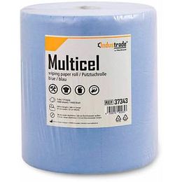 Industrade® Putztuchrolle Multicel 3-lagig blau, 1.000 Blätter