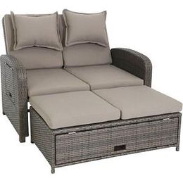 Greemotion Loungesofa Bahia Rondo grau Kunststoff, Metall, 9-teilig