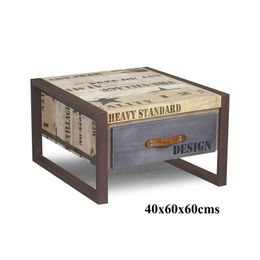 Couchtisch Mango 60x60x40 natur bedruckt FACTORY #127
